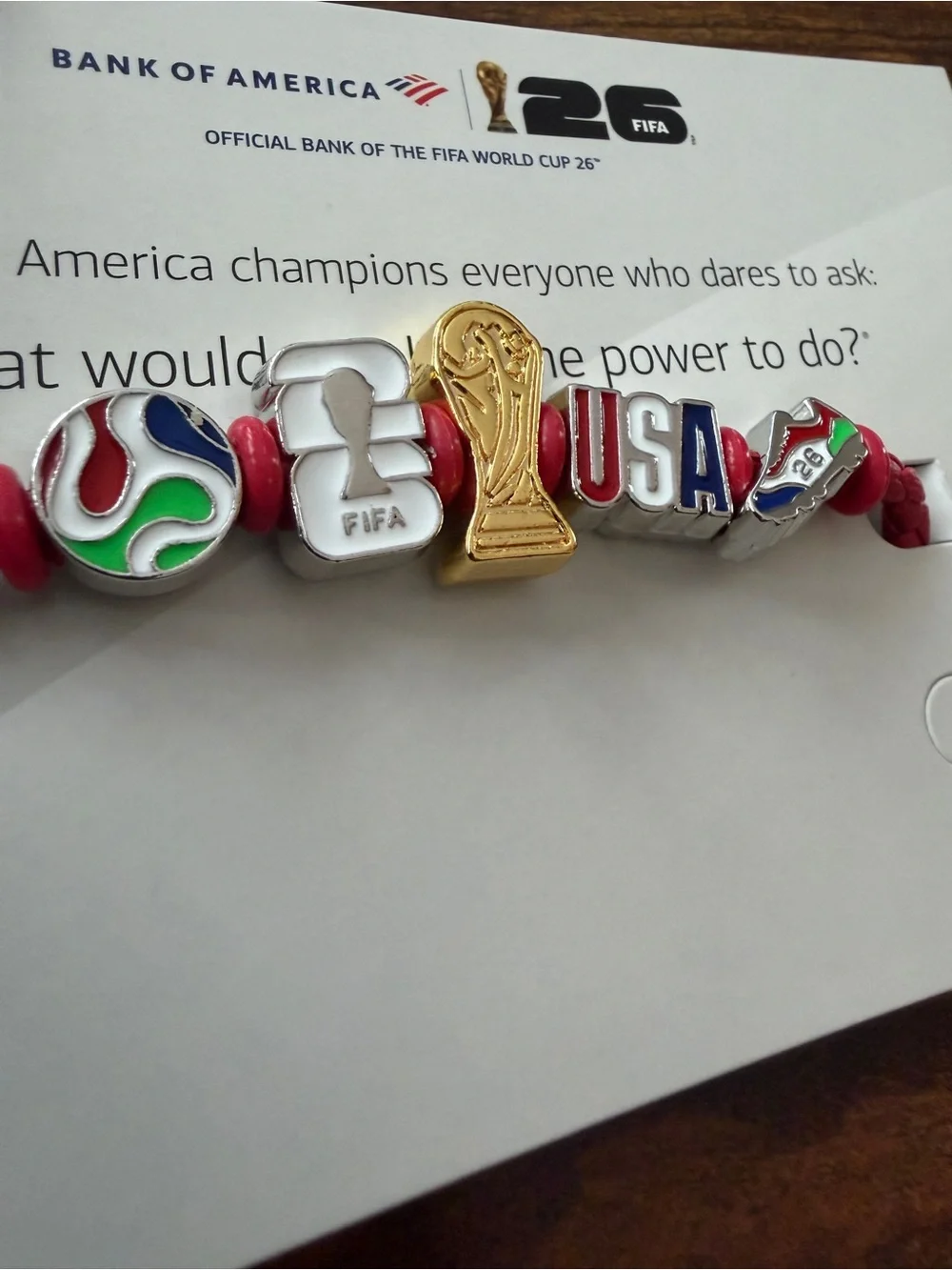 Accessories | Fifa World Cup Champion Red Cord Bracelet With Gold ...